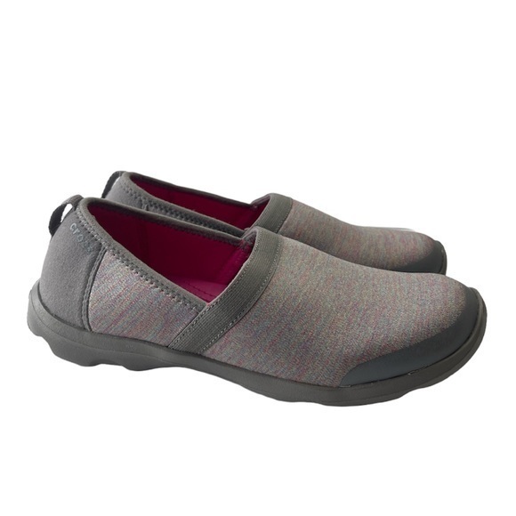 CROCS | Shoes | Crocs Women Size W7 Heather Gray Pink Duet Busy Day ...